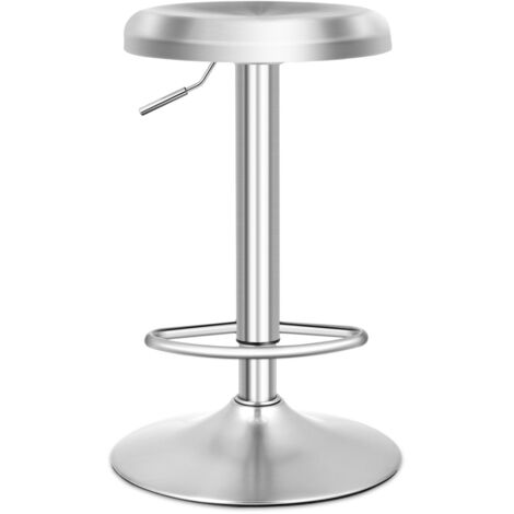 Tabouret de Bar Rond et Pivotant avec Repose-pieds Hauteur Réglable ...
