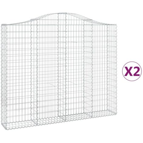 Clôture de jardin en gabion arqué décoratif lot de 2 paniers en fer ...