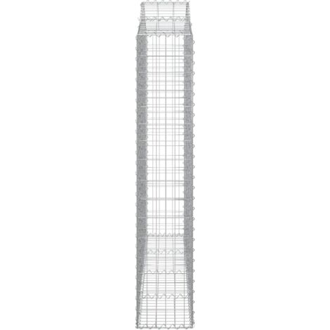Clôture de jardin en gabion arqué décoratif lot de 2 paniers en fer ...