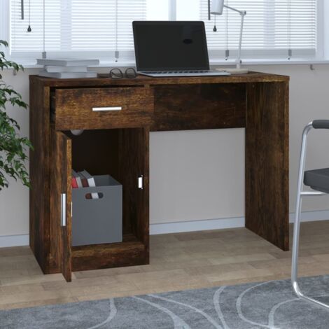 Table informatique chêne fumé compacte avec tiroir BZRNR676559 ...