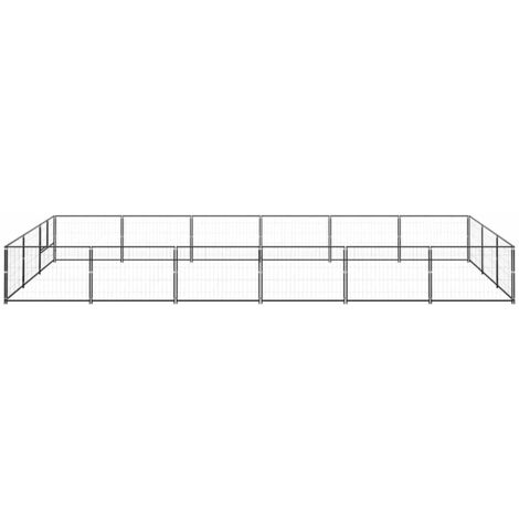 Enclos pour chien anti-fugue grand parc cage acier noir 18 m² ...