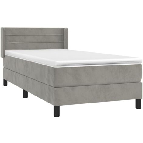 Lit simple contre le mal de dos 80x200 cm sommier tapissier velours ...