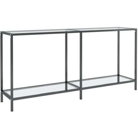 Table d'entrée design et console de couloir en verre transparent 160cm ...