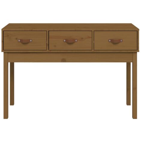 Table d'entrée bois massif console anti-encombrement marron miel ...