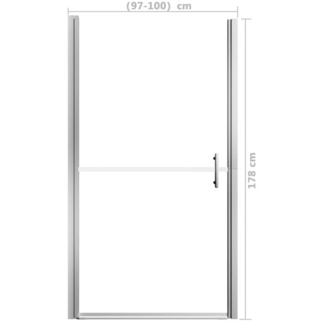 Cabine de douche anti-calcaire en verre trempé opaque 100x178 cm ...