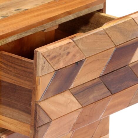 Table de chevet en bois de récupération massif BV64594 de 50 cm ...