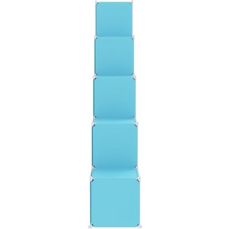 Meuble de rangement pour chambre enfant armoire plastique bleu 15 cubes ...