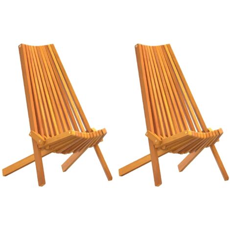 Chaises de jardin en bois d'acacia lot de 2 sièges terrasses marron ...