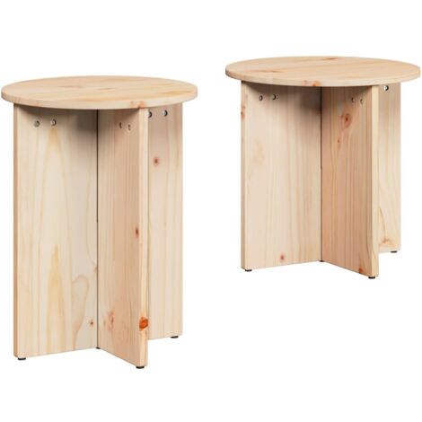 Table de café en bois clair lot de 2 tables de salon rondes et design ...