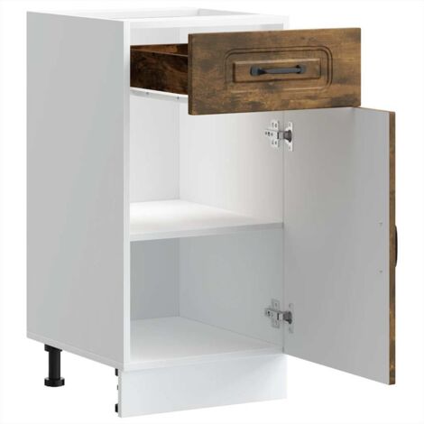 Armoire de cuisine en bois d ingénierie Kalmar chêne fumé avec placards ...
