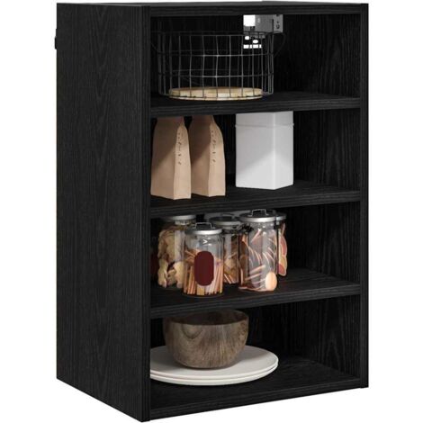 Placard mural chêne noir 40 cm meuble suspendu compact gain de place ...