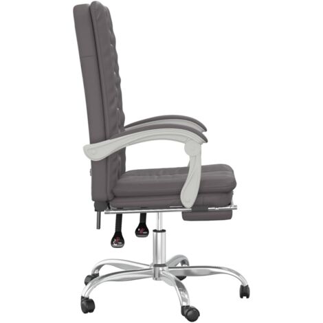 Fauteuil relax inclinable de bureau gris design confortable rembourre ...