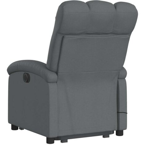 Fauteuil relax inclinable de massage électrique Gris Foncé Tissu 160 ...
