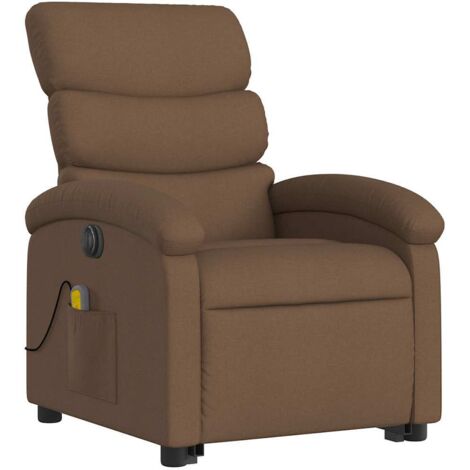 Fauteuil de massage électrique contre mal de dos relax tissu marron ...