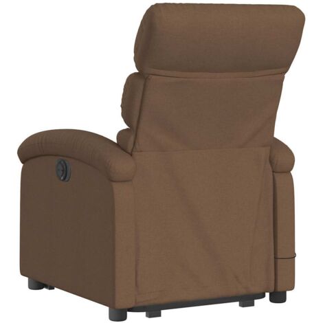 Fauteuil de massage électrique contre mal de dos relax tissu marron ...