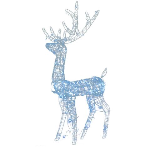 Renne illuminé de Noël en acrylique blanc froid de 120 cm (Lot de 2 ...