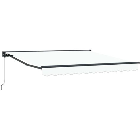 Armature d'auvent de terrasse blanc 350x250 cm avec toile en polyester ...