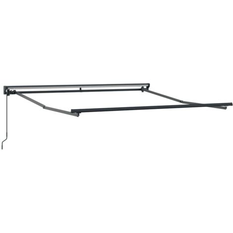 Armature d'auvent de terrasse blanc 350x250 cm avec toile en polyester ...