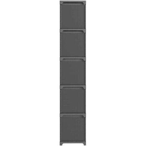 Meuble de rangement 15 cubes et paniers en tissu gris pour salon ...