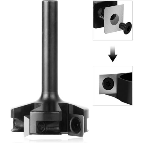 Fraise à défoncer -tige de 8 mm - diamètre de 40 mm - Fraise à Surfacer mèche de rabotage à 4 ...