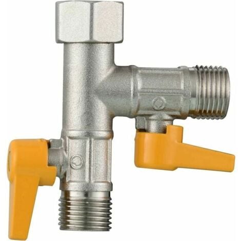 Vanne 3 Voie Raccord T 1/2 Douchette et Douche de Tête Bras de Douche Laiton Inverseur 3 Voies ...