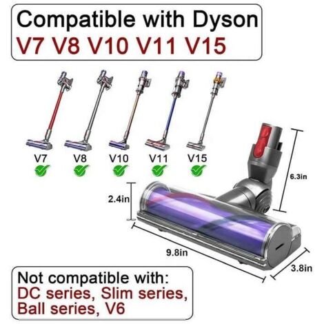 Ensemble brosse pour aspirateur, Compatible avec Dyson V7 V8 V10 V11 V15, pièce de rechange ...