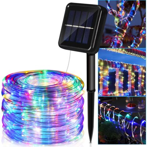 Tuyau de lumière solaire tuyau de lumière LED chaîne lumineuse filet de ...