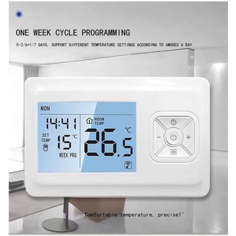 Thermostat Connecté sans Fil, Thermostat Connecte et Intelligent WiFi, Programmable Thermostat ...