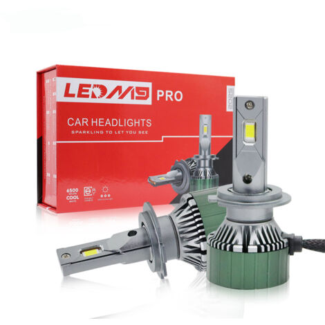Ampoule LED H7 M9pro pour phare de voiture, double tube en cuivre, haute puissance, éclairage de ...