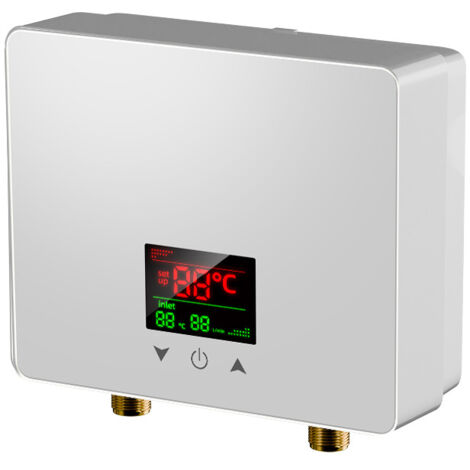 Chauffe-Eau Instantané3.3KW Mini Chauffe-Eau Électrique Sans Réservoir Mural avec Affichage LED ...