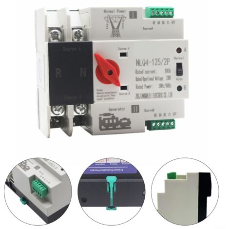 AIPERQ Commutateur de transfert automatique à double alimentation 2P100A commutateur