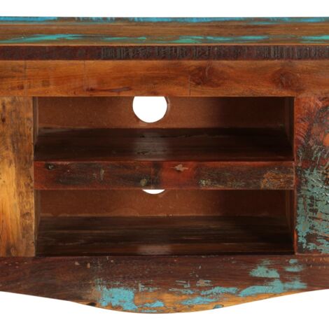 Mueble TV Mesa de TV Mueble de salón madera maciz reciclada 120x30x40 ...
