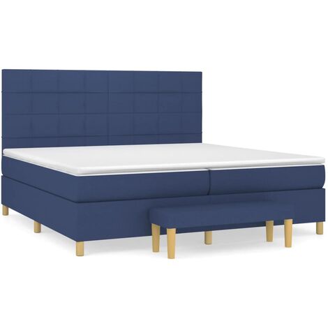 Estructura de cama industrial y Colchón, Cama para adulto,Cama box spring con colchón tela azul ...