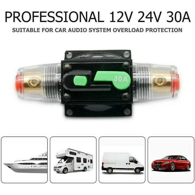 Disjoncteur 20A 30A 40A 50A 60A 80A 100A 12V 24V DC, Fusible Audio ...