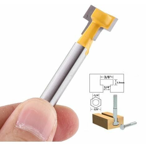 2Pcs 1/4" Fraise en Rainure en T avec Lame de 3/8" ou 1/2" Au Choix Outil de Menuiserie，argent ...