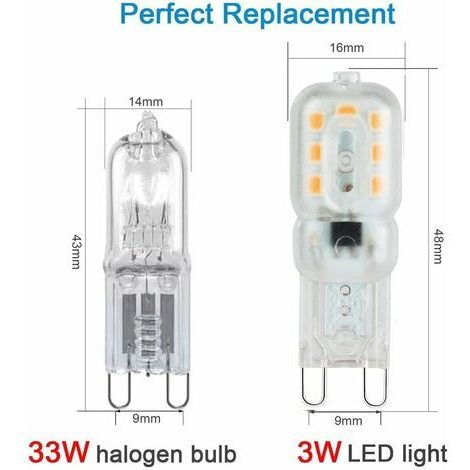 Ampoule Led G9 Lampe, Blanc Chaud 3000K, G9 LED 3W (33W Ampoules ...