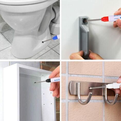 Marqueurs Trou Profond, 10pcs Marqueur Charpentier, Stylo Marqueur Indélébile à Pointe Longue de ...