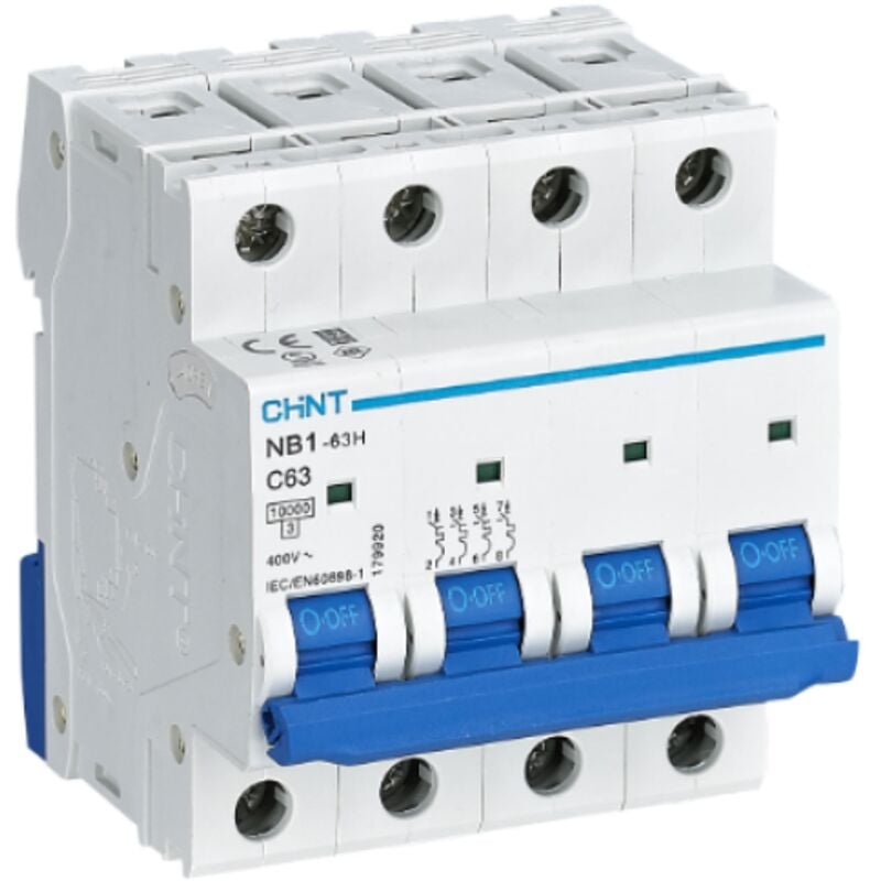 INTERRUTTORE MAGNETOTERMICO 4P 63A CURVA C 10KA CHINT 55413