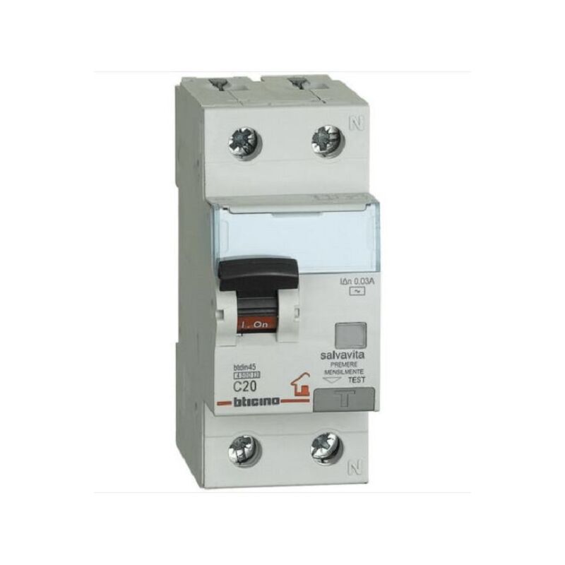 INTERRUTTORE MAGNETOTERMICO DIFFERENZIALE 1P+N 20A 30mA
