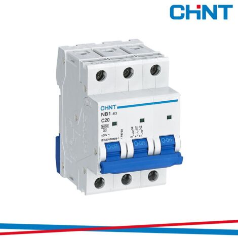 INTERRUTTORE MAGNETOTERMICO 3P 50A 6KA CURVA C CHINT 51312