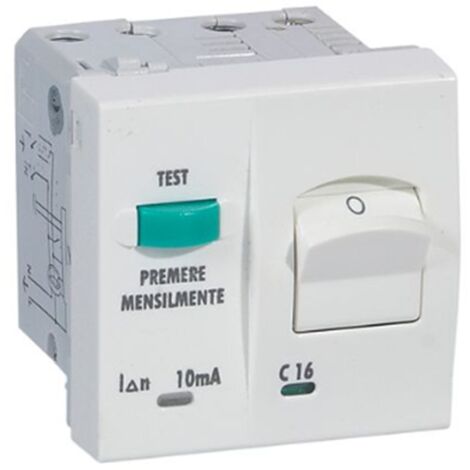 Interruttore Magnetotermico Differenziale 1P+N 16A 10mA LEGRAND 687057