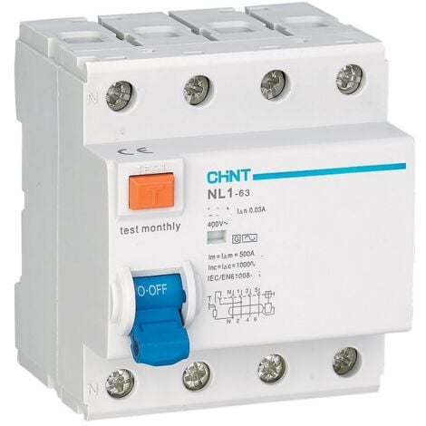 Interruttore Differenziale Puro 4P 63A 30mA 6kA Tipo A CHINT 62413