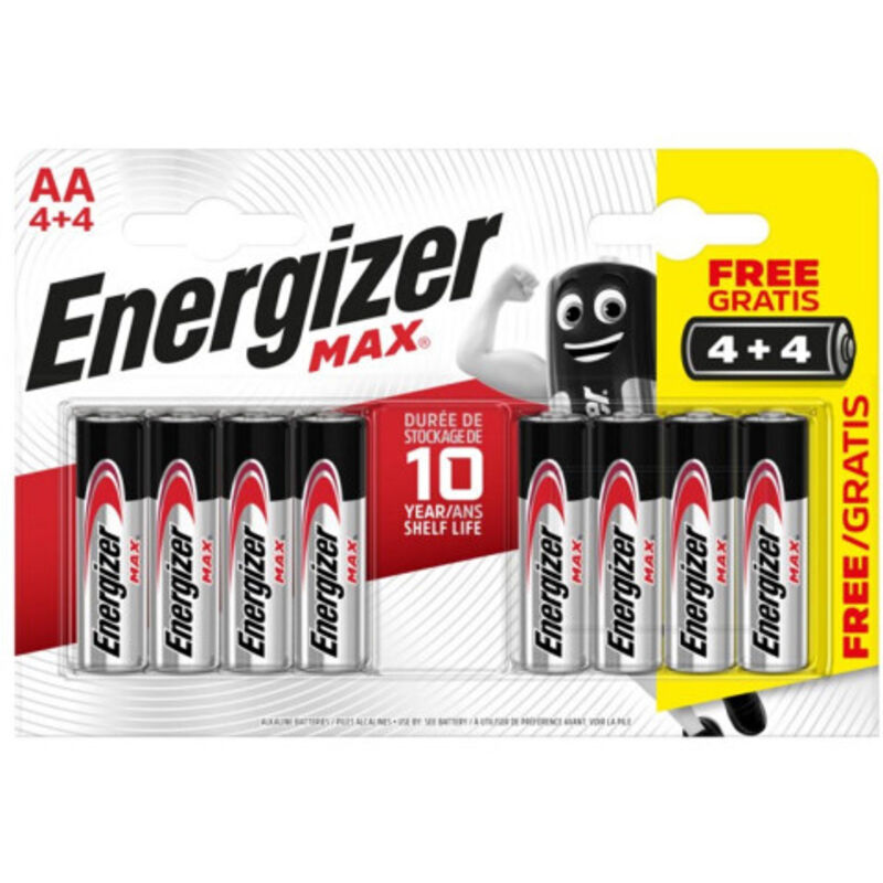Piles AA alcaline Max LR06 1,5V4+4 offertes - ENERGIZER Multicouleur