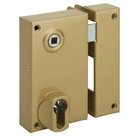 Serrure verticale à Fouillot pour profilé européen DEVISMES Bronze 73 mm Droite Verticale x