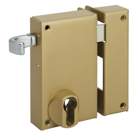 Serrure verticale à Tirage pour profilé européen DEVISMES Bronze 72 mm Gauche Verticale x