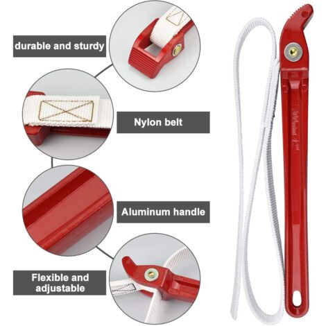 Clé à sangle universelle, clé à sangle en caoutchouc 85CM, clé à sangle ...