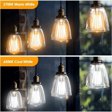 8W E27 ST64 Ampoule LED, Ampoule à Filament Vintage Edison, Equivalent à 80W, Blanc Chaud 2700K ...