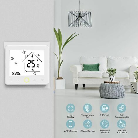 Thermostat WiFi pour Chaudière à Gaz/Eau,pour Chauffe-Eau à gaz Programmable Compatible avec l ...