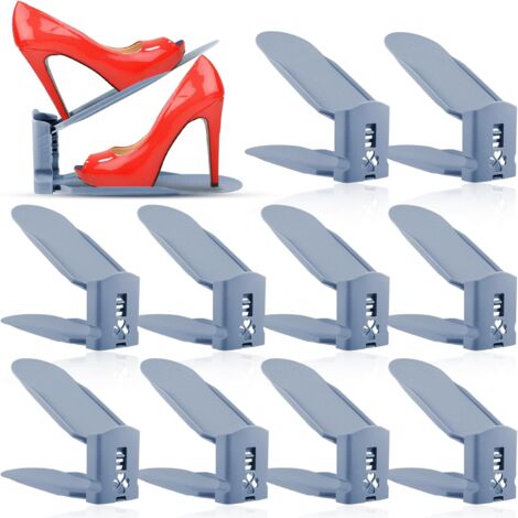 10 PCS Support à Chaussures Réglables,Chaussures Support Rack,Empiler ...