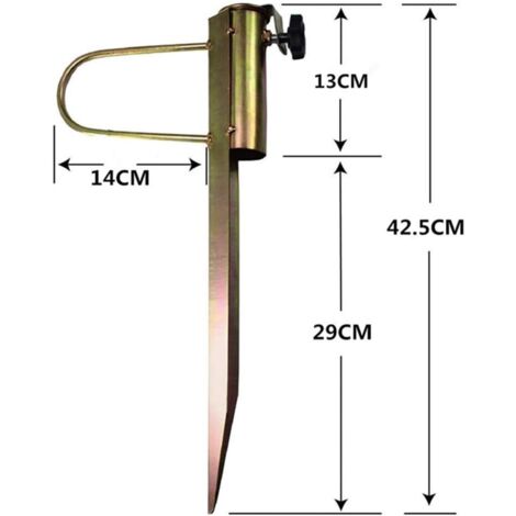 Pied de parasol de plage, support en métal robuste, insert au sol, mât ...